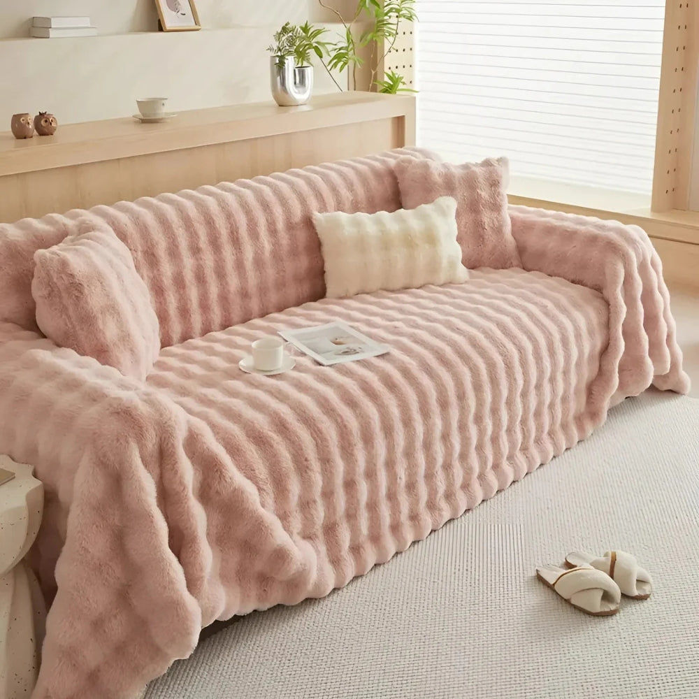 Rabbit Faux Fur Blanket Soft Couch Cover – Casa & Beyond